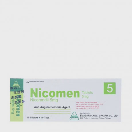 Viên nén NICOMEN 5MG điều trị đau thắt ngực (10 vỉ x 10 viên)