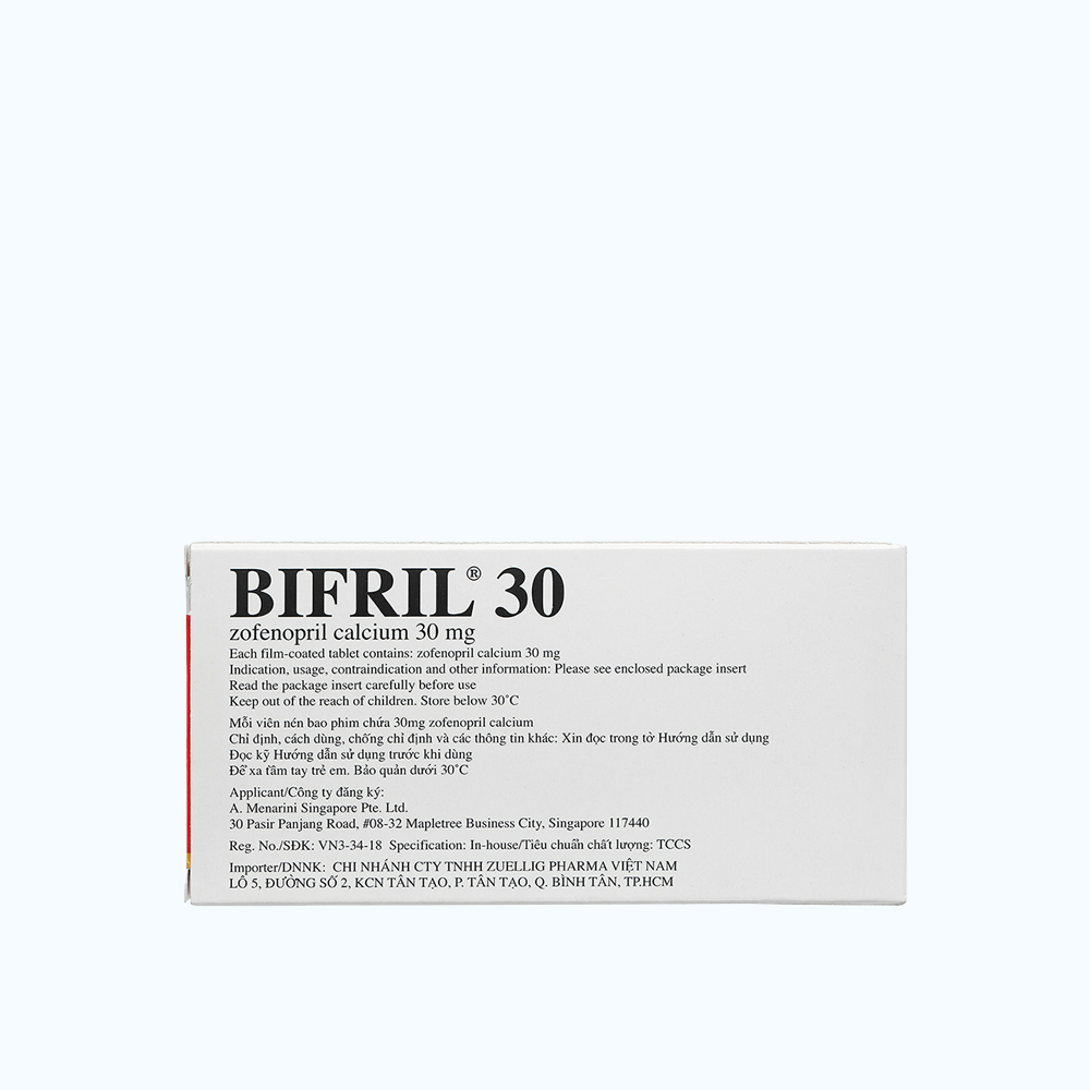 Viên nén Bifril 30mg Menarini điều trị tăng huyết áp, nhồi máu cơ tim ...