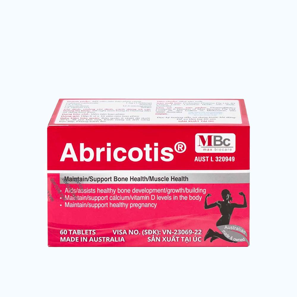 Abricotis Probiotec hỗ trợ sức khỏe xương, cơ bắp, bổ sung canxi (6 vỉ ...