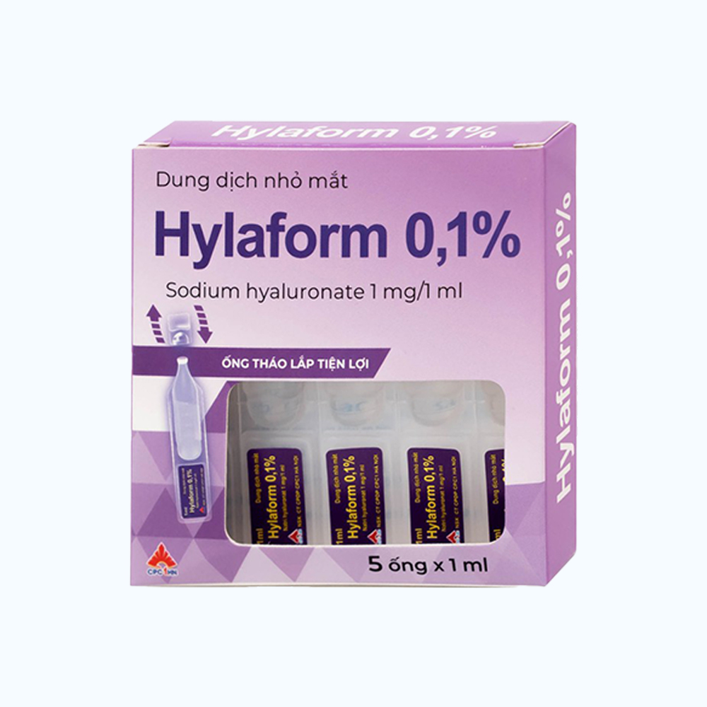 Thuốc nhỏ mắt Hylaform 0,1% điều trị khô mắt, rối loạn biểu mô giác mạc ...