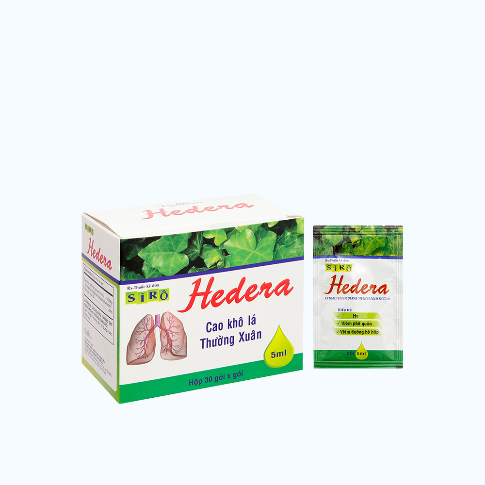 Siro Hedera điều trị ho, viêm phế quản, viêm đường hô hấp (30 gói x 5ml)