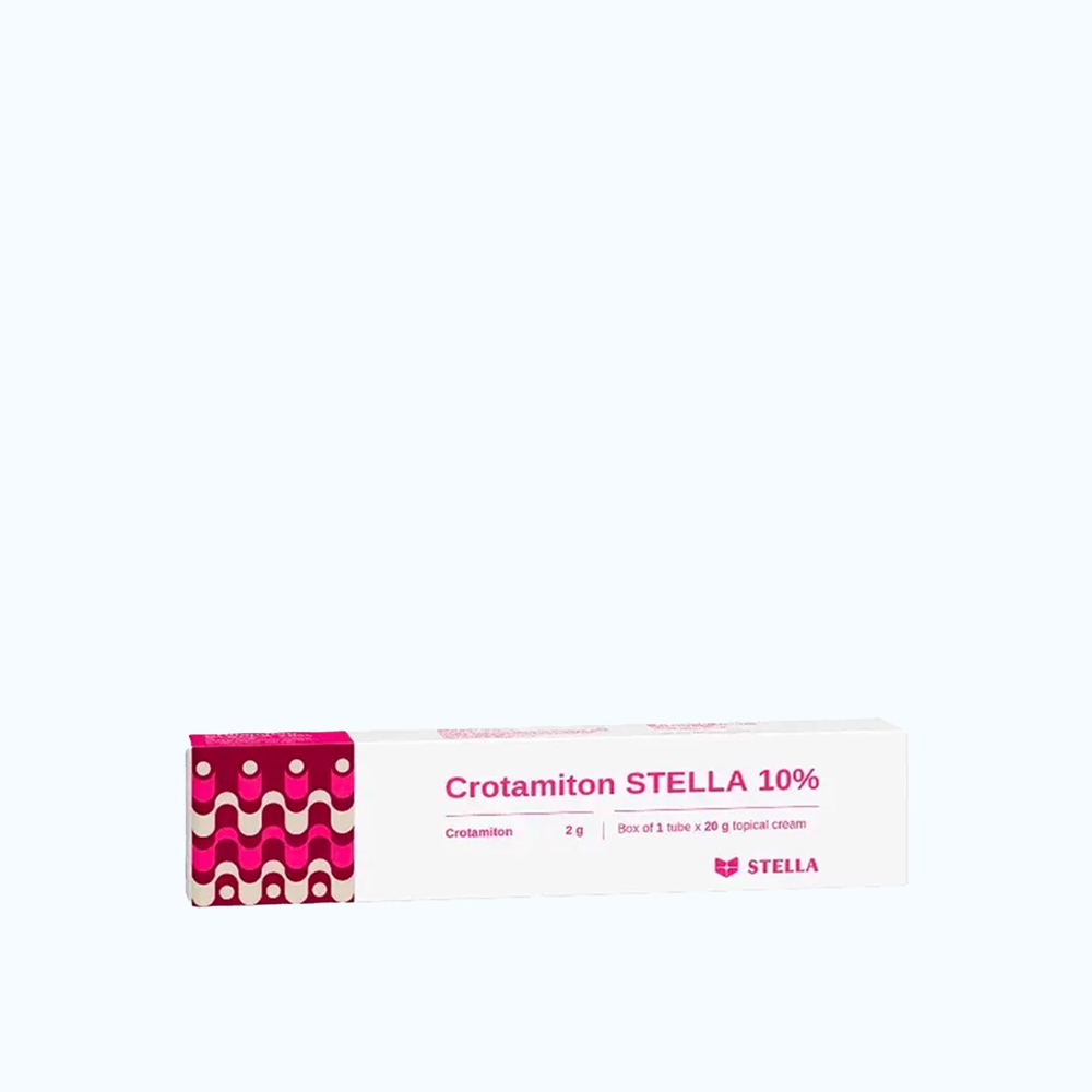 Kem bôi da Crotamiton STELLA 10% điều trị ghẻ, triệu chứng ngứa (Tuýp 20g)