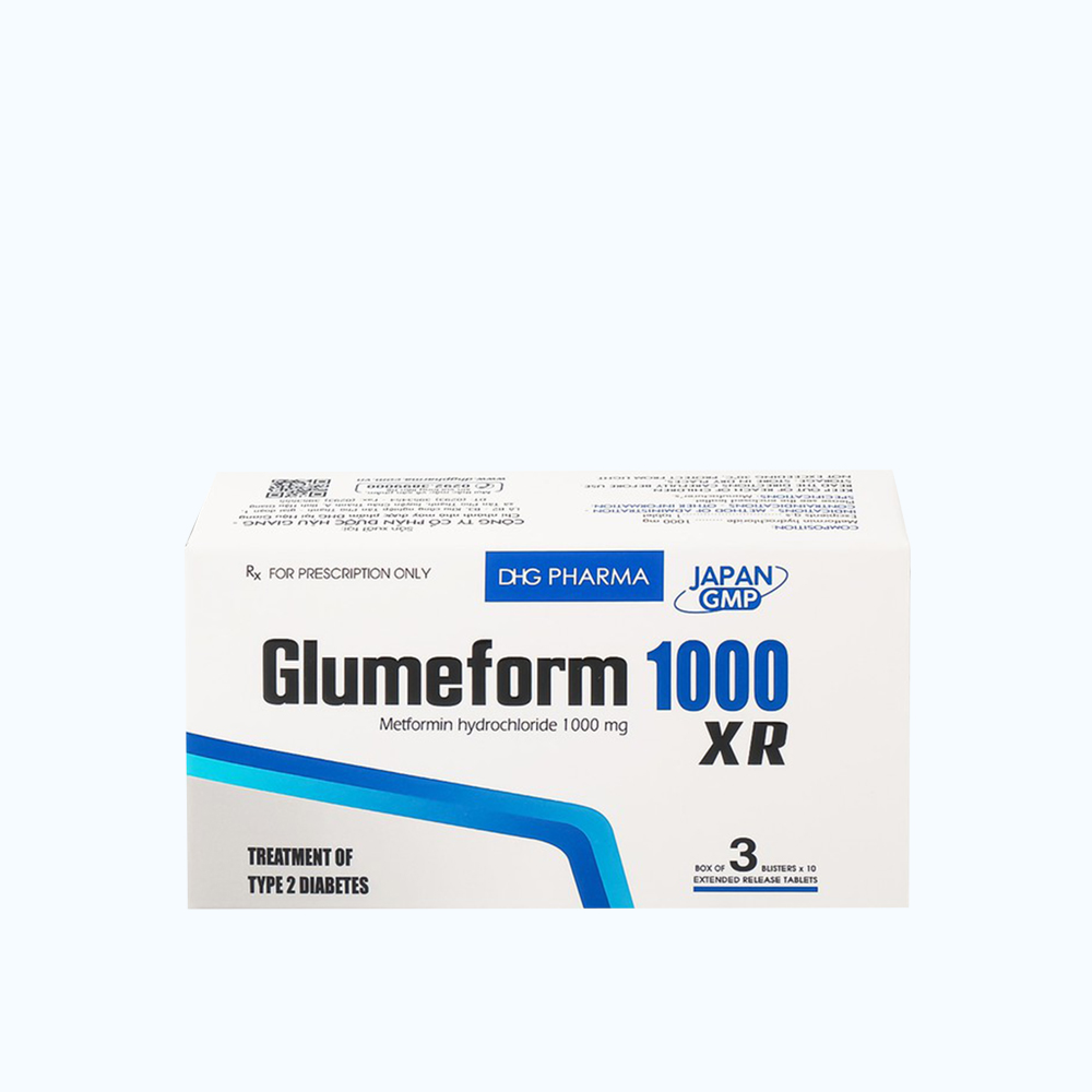 Glumeform XR 1000mg DHG (3 Vỉ x 10 Viên)