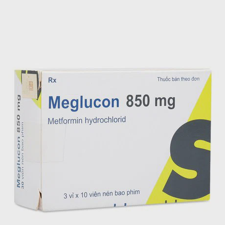Thuốc điều trị đai tháo đường typ II Meglucon 850mg (3 vỉ x 10 viên/hộp)