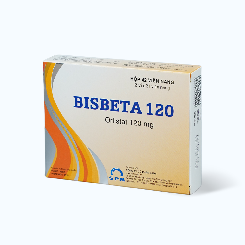 Viên nang Bisbeta 120mg SPM hỗ trợ giảm nhẹ calo trong điều trị béo phì ...