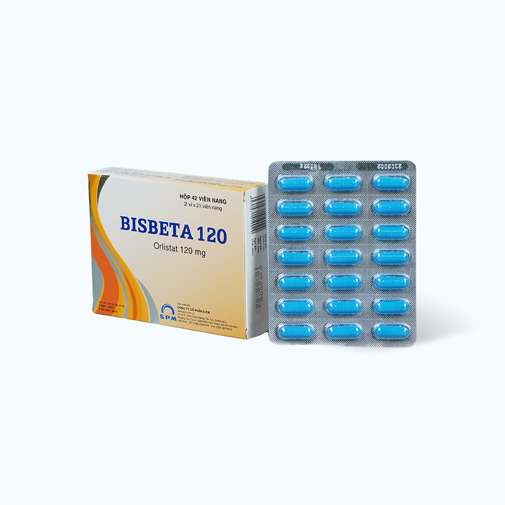 Viên nang Bisbeta 120mg SPM hỗ trợ giảm nhẹ calo trong điều trị béo phì ...