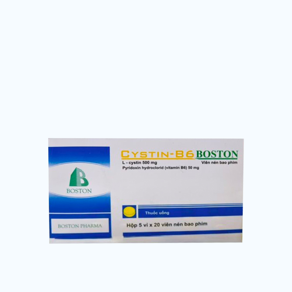 Viên nén CYSTIN B6 BOSTON 500mg điều trị rụng tóc, tóc dễ gãy, loạn ...
