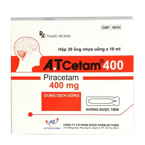 Dung dịch uống A.T Cetam 400mg điều trị chóng mặt, thiếu máu não, rung ...