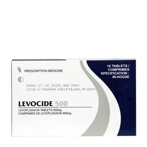 Levocide 500 (Hộp 1 vỉ x 10 viên)