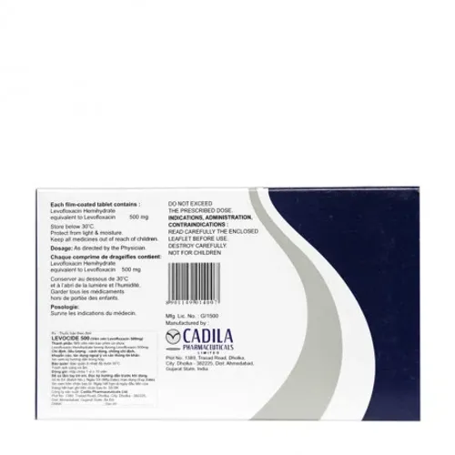 Levocide 500 (Hộp 1 vỉ x 10 viên)