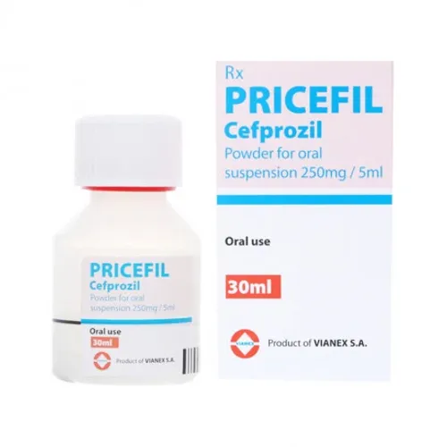 Bột pha uống Pricefil 250/5ml Vianex S.A kháng sinh điều trị nhiễm ...