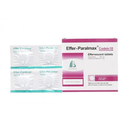 Viên nén sủi bọt Effer Paralmax codein 500mg/10mg Boston giảm đau cấp ...