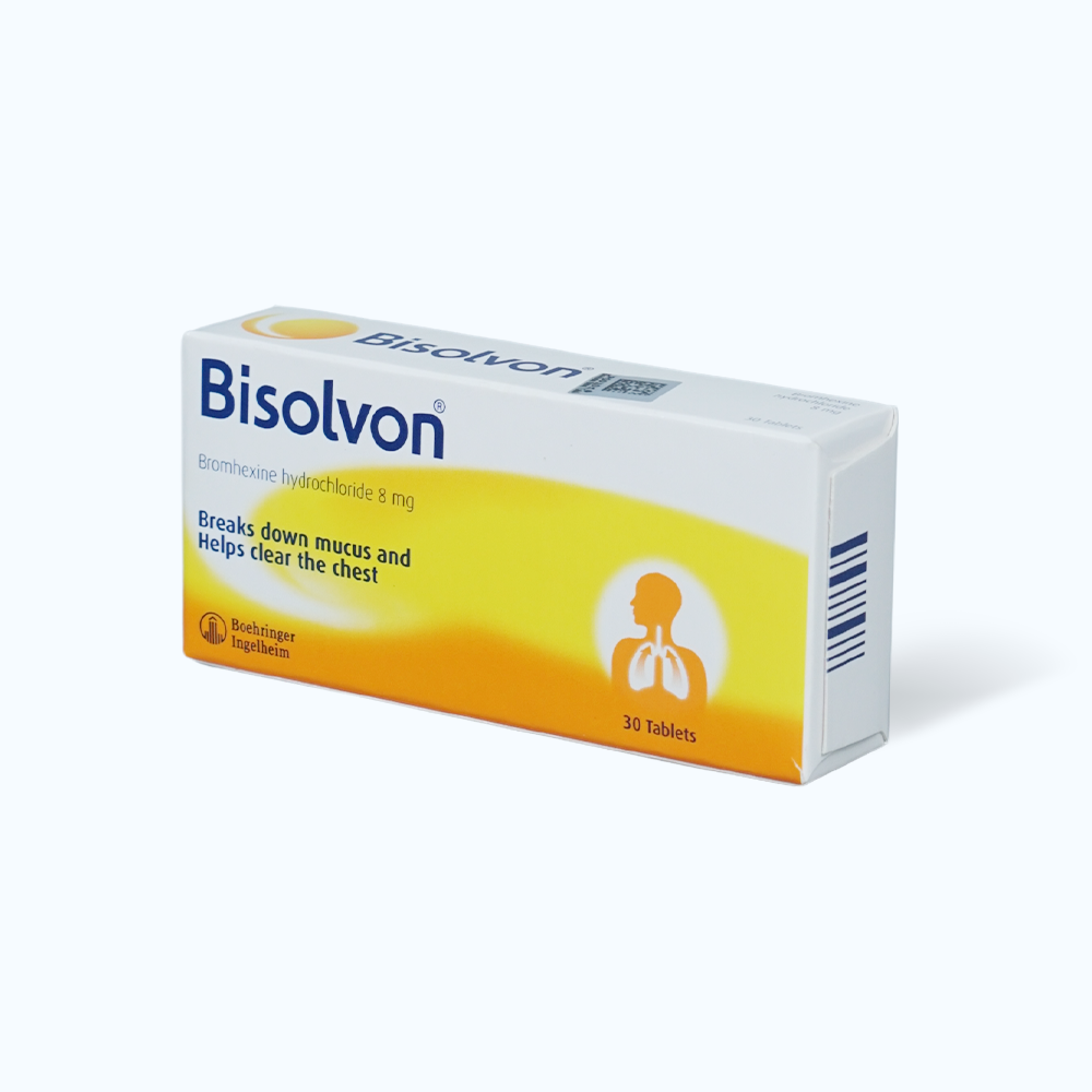 Bisolvon 8mg: Long đờm, dễ thở (3 vỉ x 10 viên)