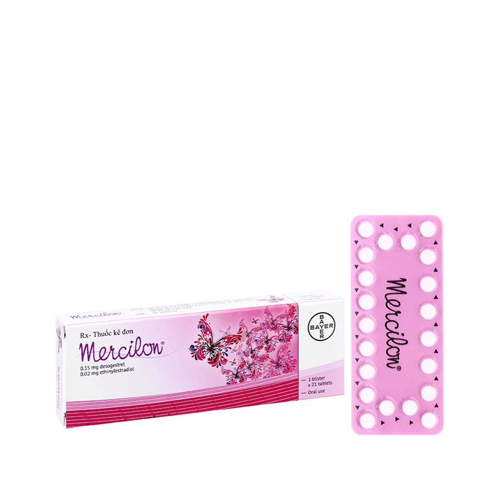 Viên nén Mercilon 0,15mg/0,02mg thuốc tránh thai hàng ngày (1 vỉ x 21 viên)
