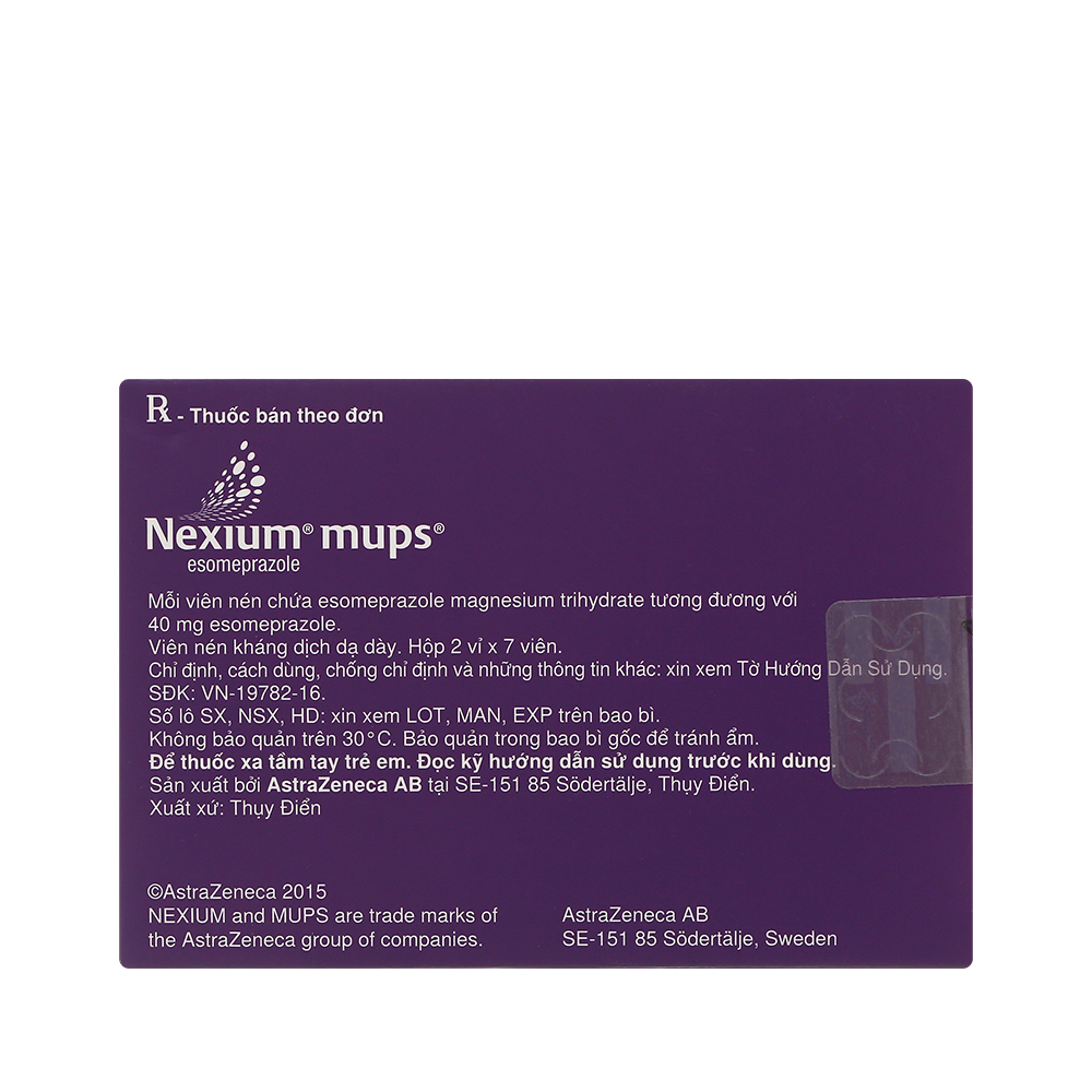Thuốc Nexium Mups 40mg: Trị trào ngược dạ dày (2 Vỉ x 7 Viên)