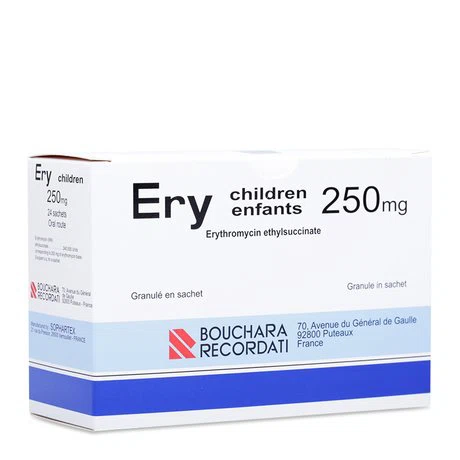 Cốm pha uống Ery 250mg điều trị nhiễm khuẩn đường hô hấp (hộp 24 gói)