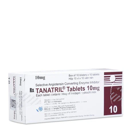 Viên nén Tanatril 10mg điều trị tăng huyết áp (10 vỉ x 10 viên)