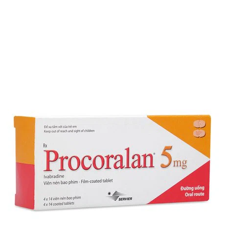 Viên nén Procoralan 5mg điều trị đau thắt ngực ổn định (4 vỉ x 14 viên)