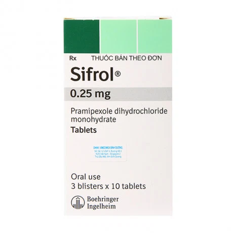 Viên nén Sifrol 0,25mg trị bệnh parkinson (3 vỉ x 10 viên)