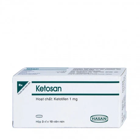 Viên nén Ketosan 1mg trị dị ứng, phòng ngừa hen (3 vỉ x 10 viên)
