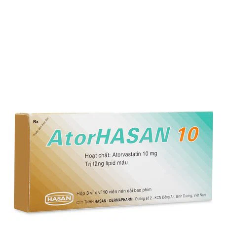 Thuốc điều trị chứng tăng Lipid máu nguyên phát Atorhasan (10mg)