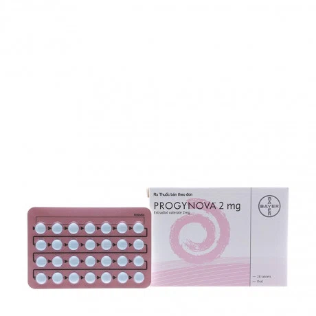 Viên nén Progynova 2mg điều trị thiếu estrogen do mãn kinh (1 vỉ x 28 viên)