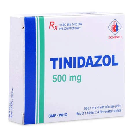 Viên nén Tinidazol 500mg - Domesco điều triị nhiễm khuẩn (1 vỉ x 4 viên)