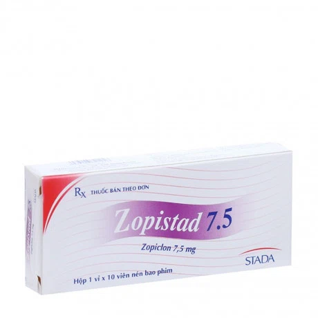 Viên nén Zopistad 7.5mg điều trị ngắn hạn chứng mất ngủ (1 vỉ x 10 viên)