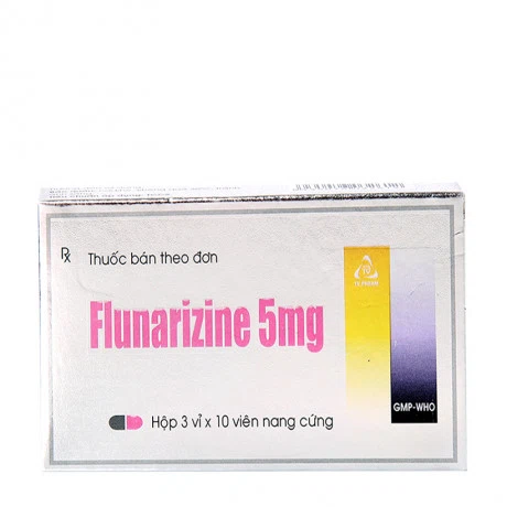 Viên nang Flunarizine 5mg điều trị phòng ngừa cơn đau nữa đầu (3 vỉ x ...