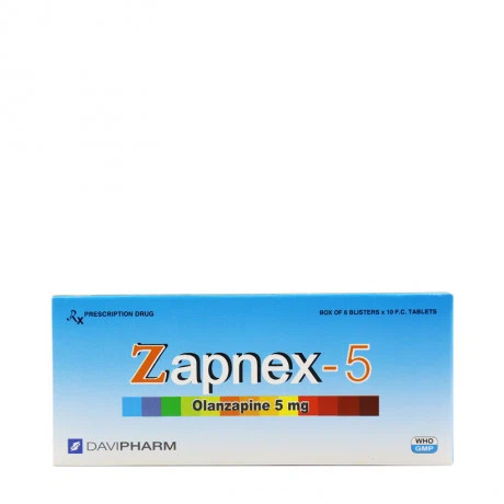 Viên nén Zapnex 5mg điều trị bệnh tâm thần phân liệt (6 vỉ x 10 viên)
