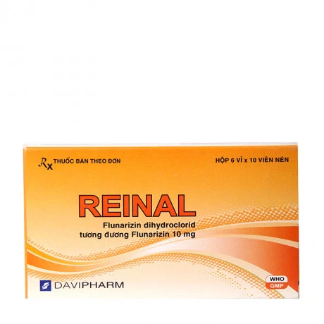 Viên nén Reinal 10mg điều trị phòng ngừa cơn đau nữa đầu (6 vỉ x 10 viên)