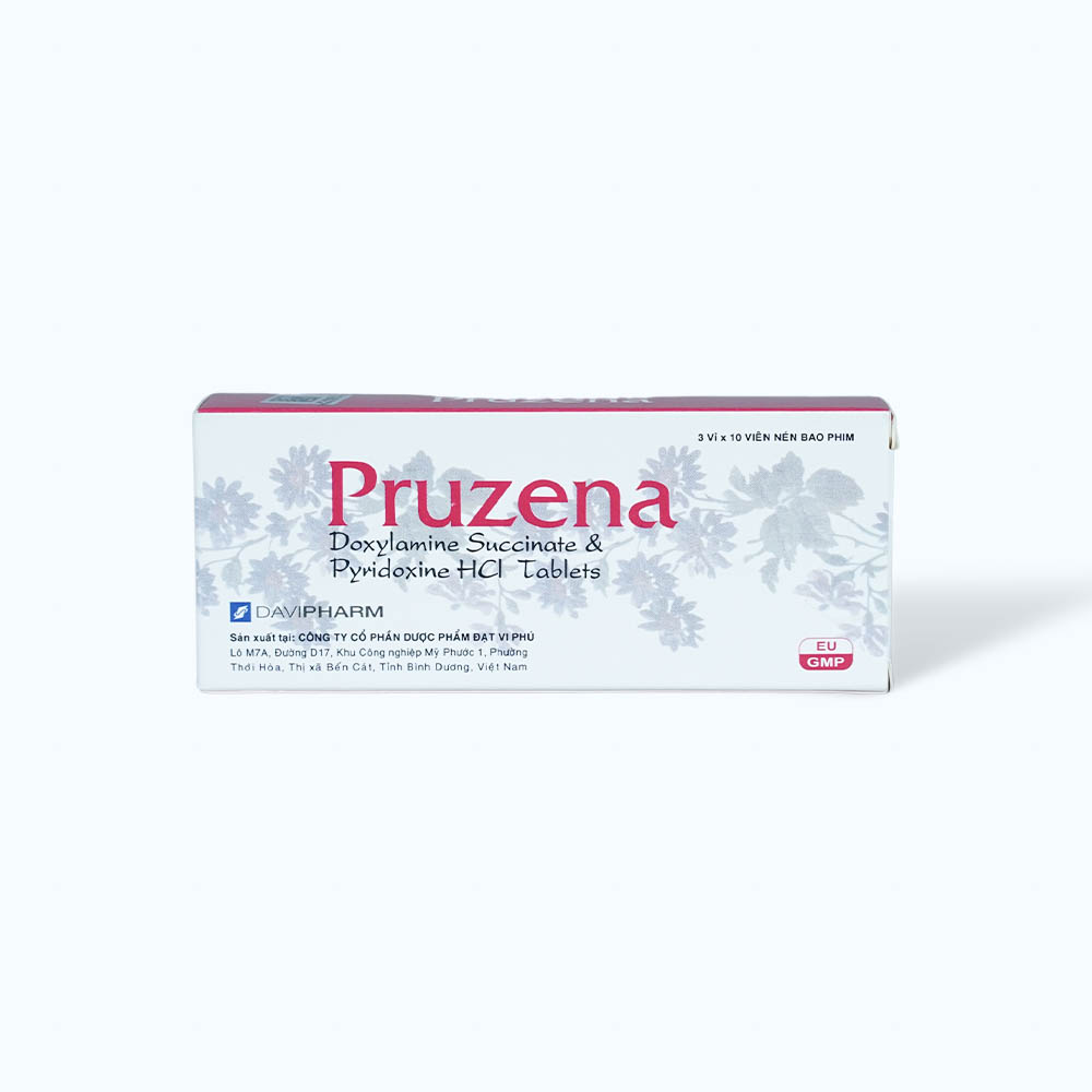 Viên nén Pruzena 10mg giảm nôn trong thai kì (3 vỉ x 10 viên)