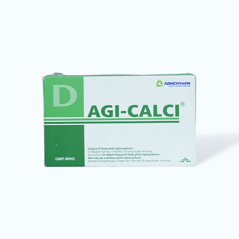 Viên nén Agi-Calci 1250mg bổ sung calci, D3 phòng và điều trị loãng ...