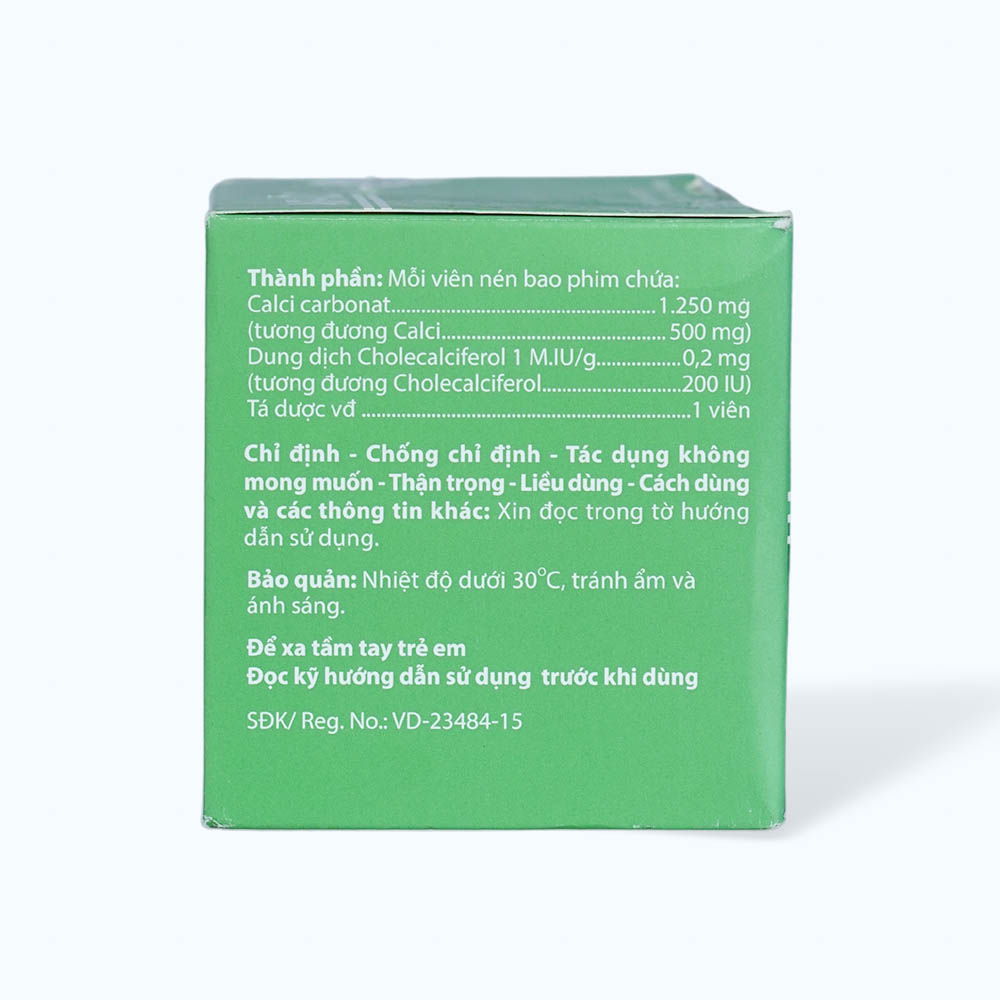 Viên nén Agi-Calci 1250mg bổ sung calci, D3 phòng và điều trị loãng ...