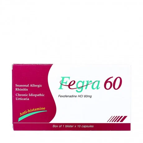 Viên nang cứng Fegra 60mg điều trị viêm mũi dị ứng, mày đay (1 vỉ x 10 ...