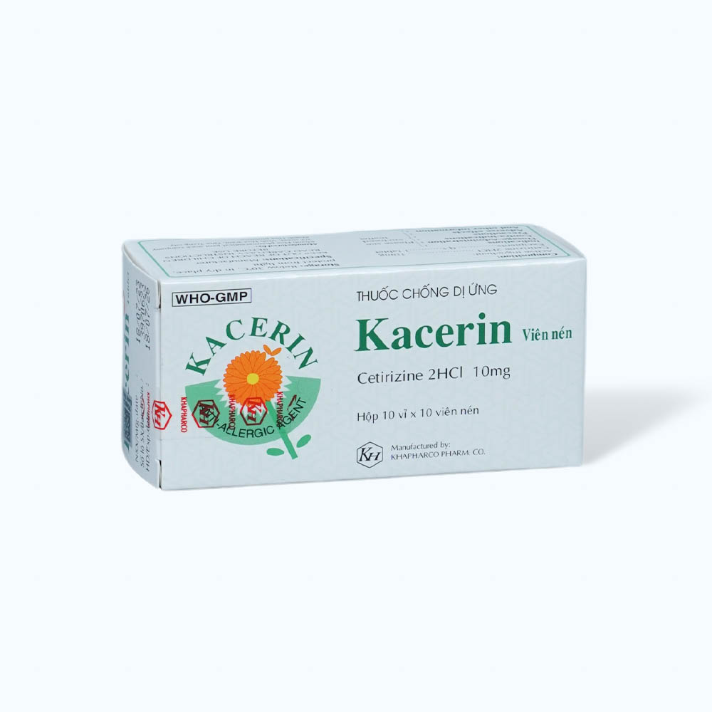 Viên nén Kacerin 10mg điều trị triệu chứng viêm mũi dị ứng, mày đay (10 ...