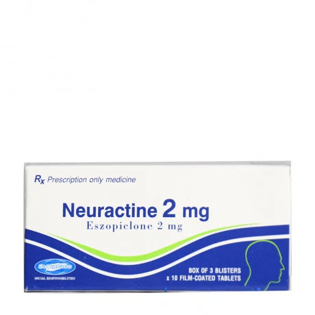 Viên nén Neuractine 2mg điều trị mất ngủ (3 vỉ x 10 viên)