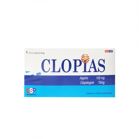 Viên nén Clopias 75mg/100mg phòng ngừa các biến cố xơ vữa huyết khối (3 ...