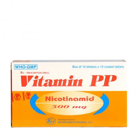 Viên nén Vitamin PP 500mg điều trị bệnh pellagra (10 vỉ x 10 viên)
