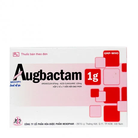 Viên nén Augbactam 1g điều trị nhiễm khuẩn (2 vỉ x 7 viên)