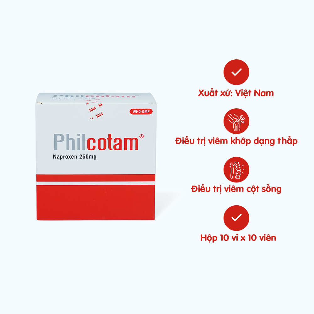 Viên nang Philcotam 250 Phil Inter Pharma kháng viêm, giảm đau cơ xương ...