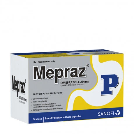 Viên nang Mepraz 20mg điều trị loét dạ dày, tá tràng, viêm thực quản (7 ...