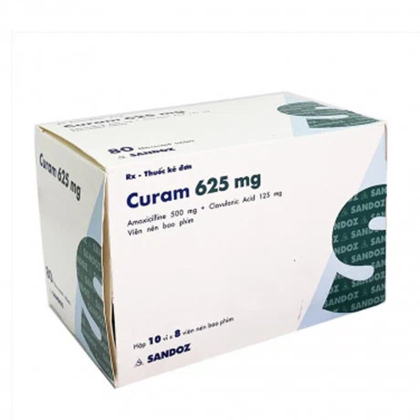 Viên nén Curam 625 Lek Pharma điều trị nhiễm khuẩn (10 vỉ x 8 viên)