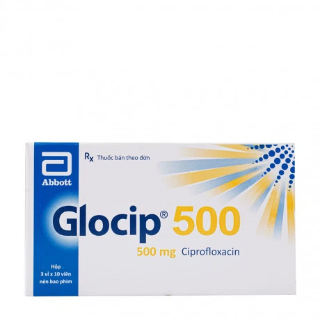 Viên nén Glocip 500 mg điều trị và dự phòng nhiễm khuẩn (3 vỉ x 10 viên)