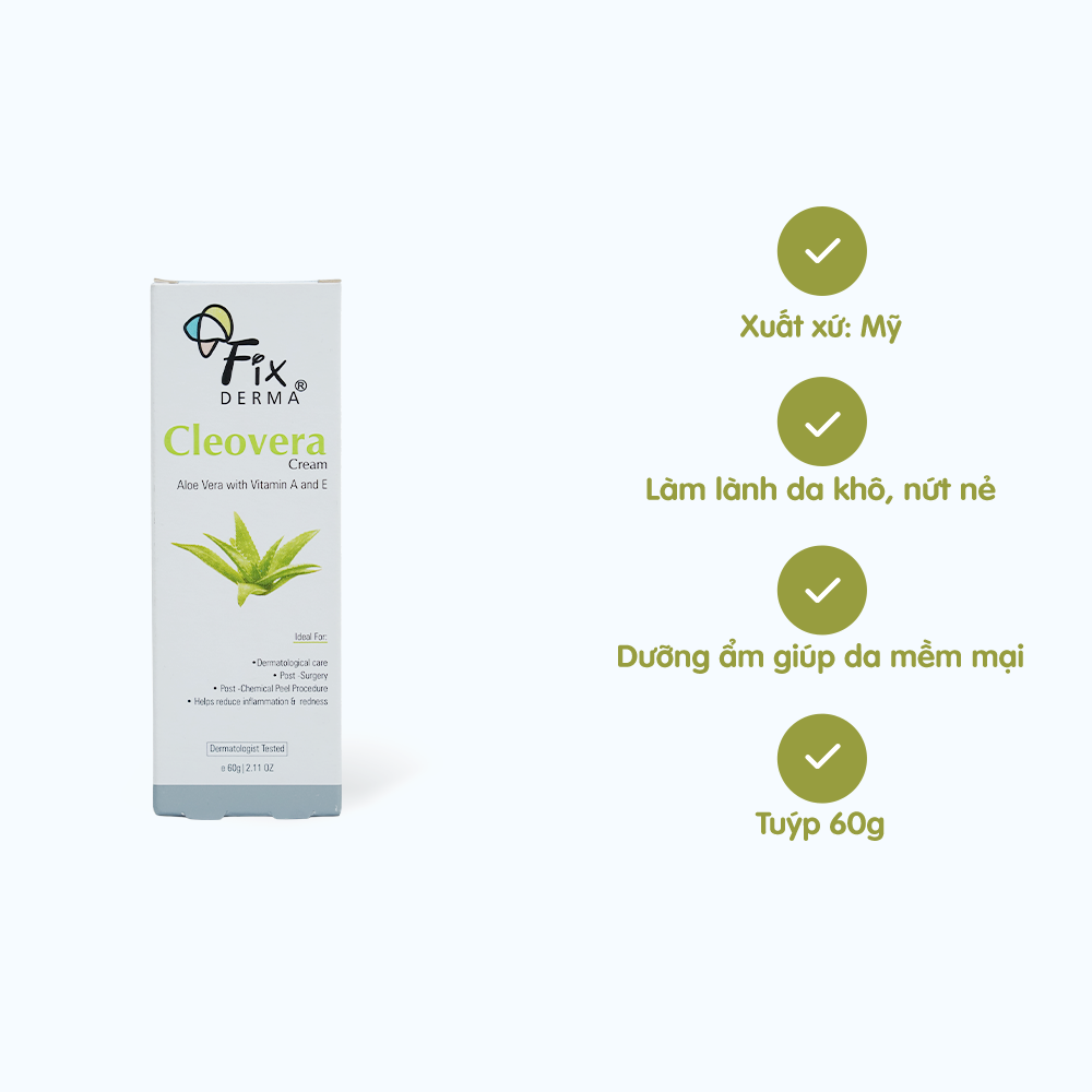 Kem dưỡng ẩm FIXDERMA Cleovera Cream giúp giữ ẩm,bảo vệ da trước tác ...
