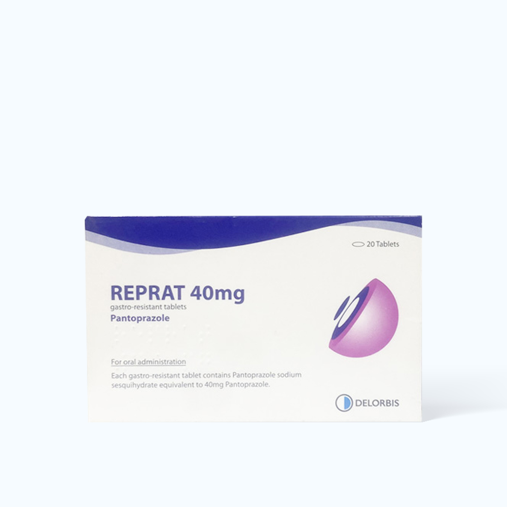 Viên bao tan ở ruột Reprat 40mg viêm thực quản trào ngược (2 vỉ x 10 viên)