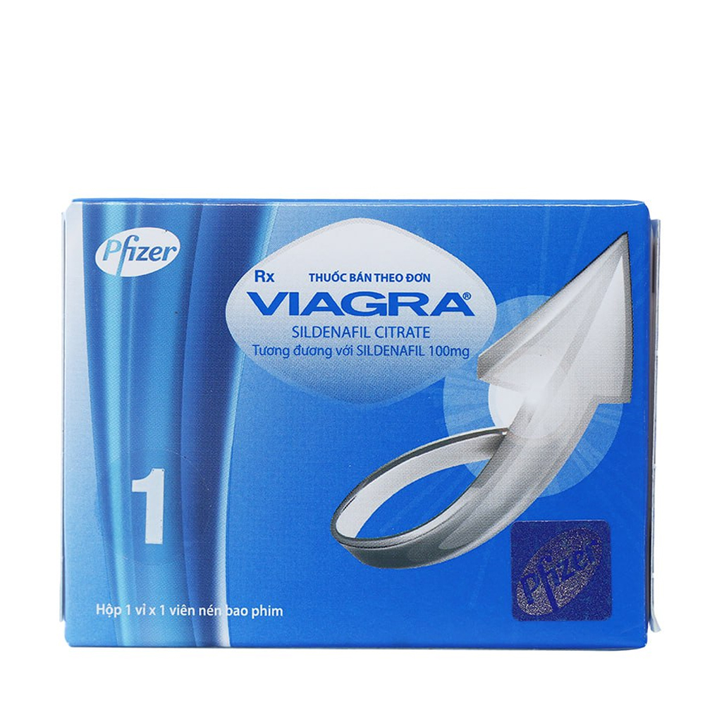 Viên nén Viagra 100mg điều trị rối loạn cương dương ở nam giới (1 vỉ x ...