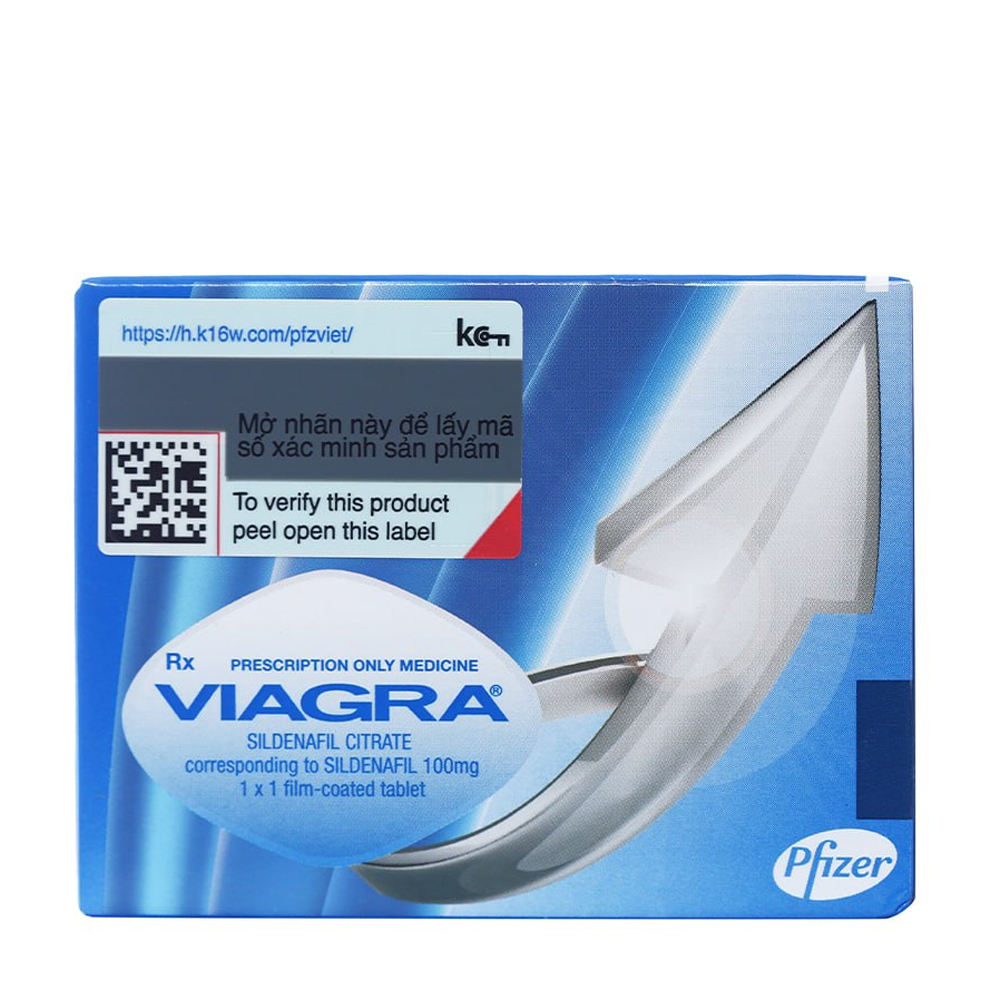 Viên nén Viagra 100mg điều trị rối loạn cương dương ở nam giới (1 vỉ x ...