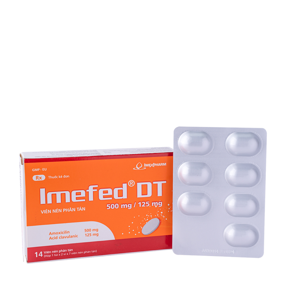 Viên nén Imefed 625mg điều trị nhiễm khuẩn (2 vỉ x 7 viên)