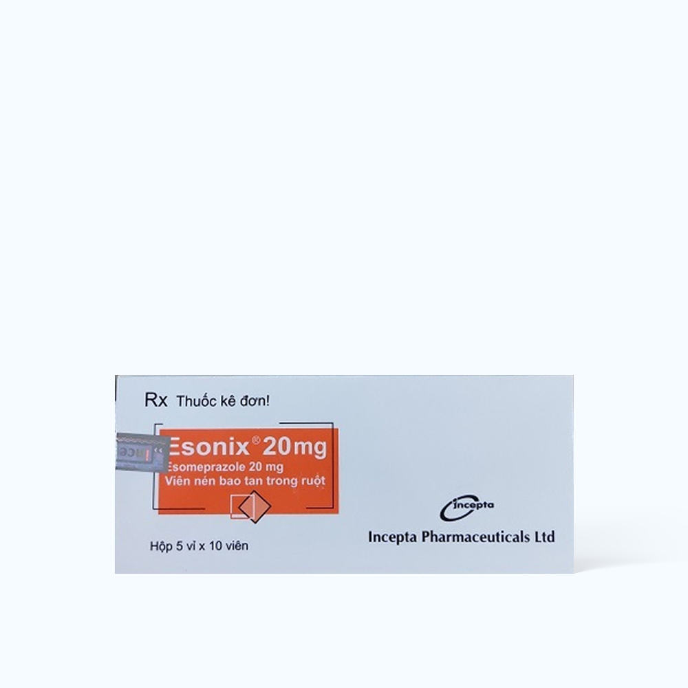 Viên bao tan ở ruột Esonix 20mg trị viêm loét dạ dày tá tràng (5 vỉ x ...